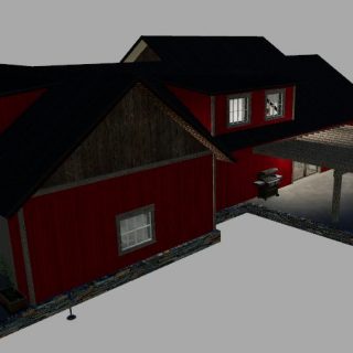 EMR Farmhouse Retexture in Red v2.0 FS19 - FS25 Mody | FS22 Mody