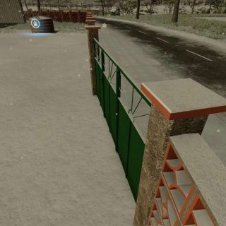 FS22 Ogrodzenie z cegły i metalowa brama v1.0.0.0 - FS25 Mody | FS22 Mody
