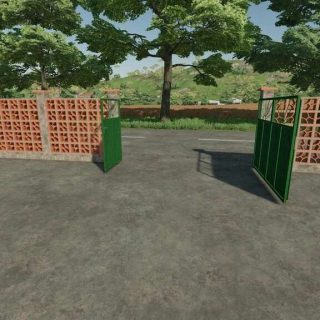 FS22 Ogrodzenie z cegły i metalowa brama v1.0.0.0 - FS25 Mody | FS22 Mody