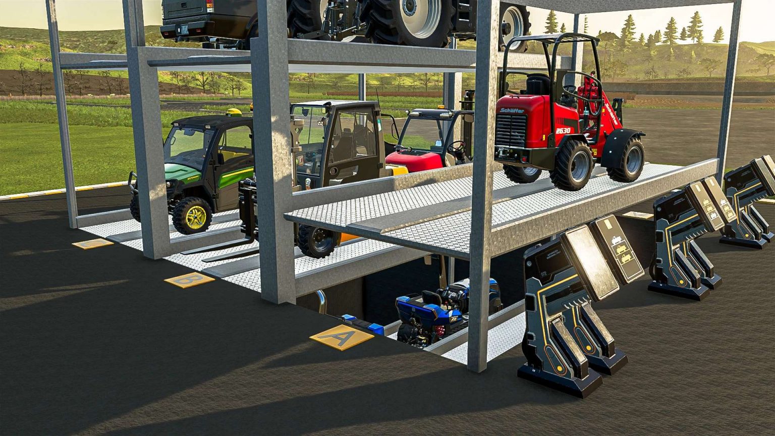 Mechaniczny parking FS22 Pit V1.0.0.0 - FS25 Mody | FS22 Mody