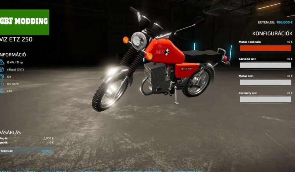 FS22 MZ ETZ 250 Motocykl v1.0.0.0 - FS25 Mody | FS22 Mody
